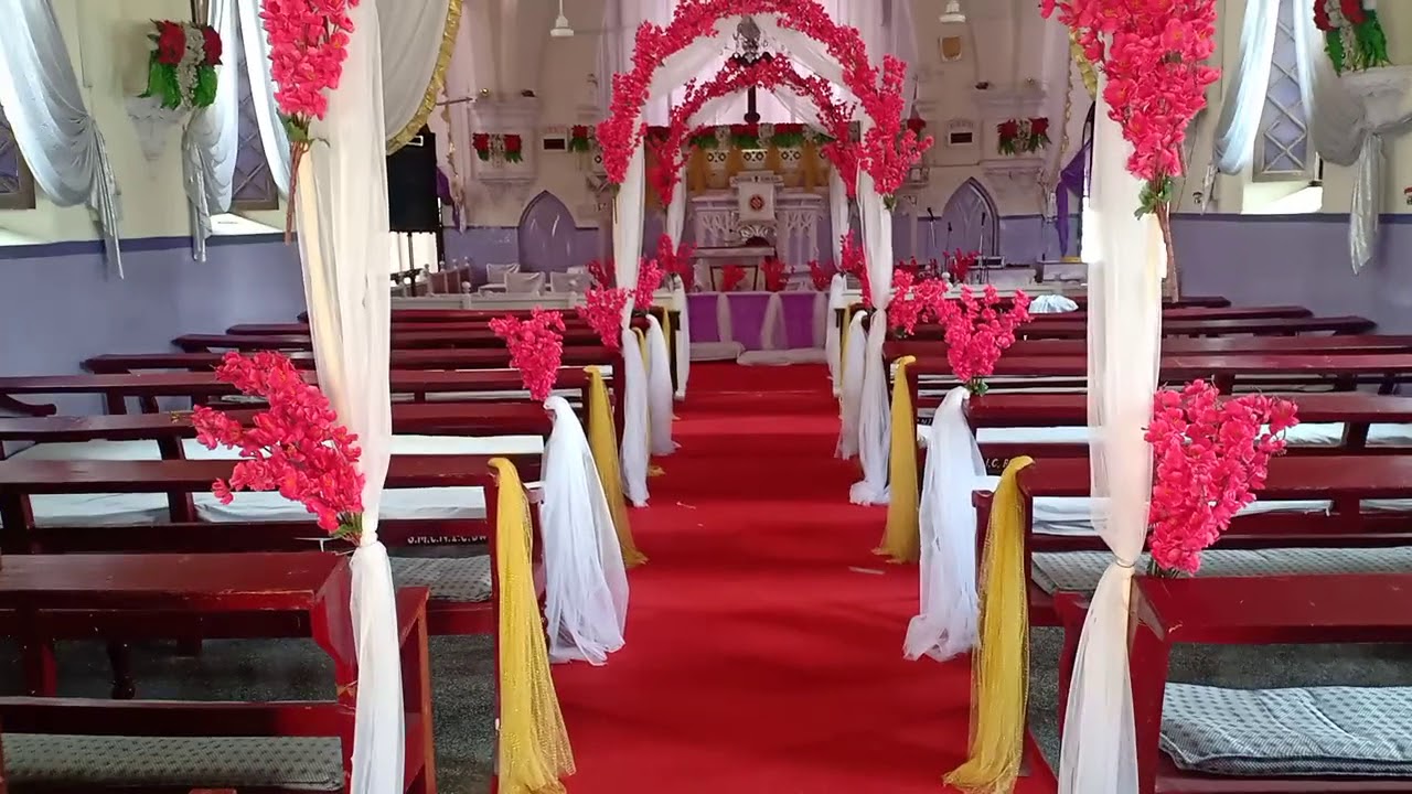 church hall decoration on wedding - YouTube