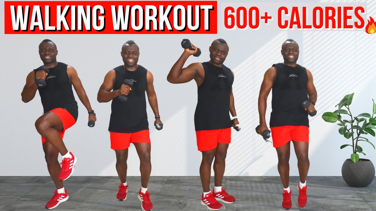 1 HOUR FULL BODY WALKING EXERCISE with Dumbbell🔥ALL STANDING🔥NO JUMPING ...