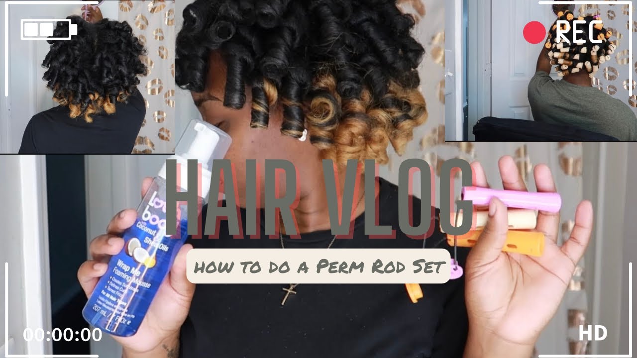 HAIR VLOG: How to do a perm rod set on Natural Hair @kianashakal - YouTube