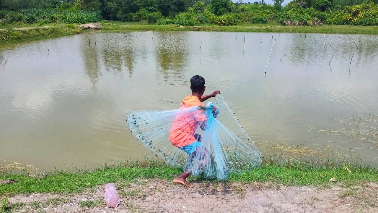 Net Fishing | Cast Net Fishing at sea with beautiful natural | sea ...