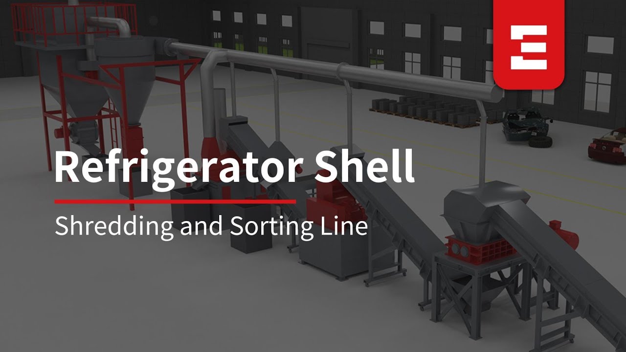 ENERPAT Refrigerator Shell Shredding and Sorting Line - YouTube