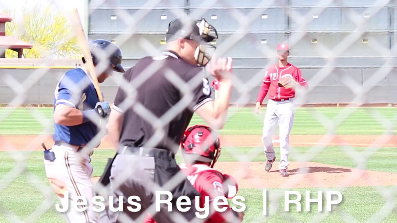 Jesus Reyes pitching in Cincinnati Reds spring training - YouTube