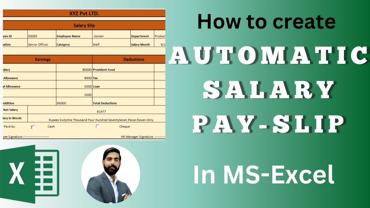 How to Create an Automatic Salary Slip in Excel | Step-by-Step Guide ...