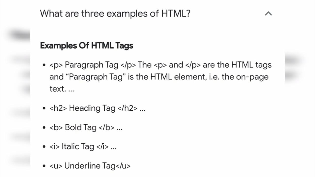 Examples of HTML tags In Hindi And English - YouTube