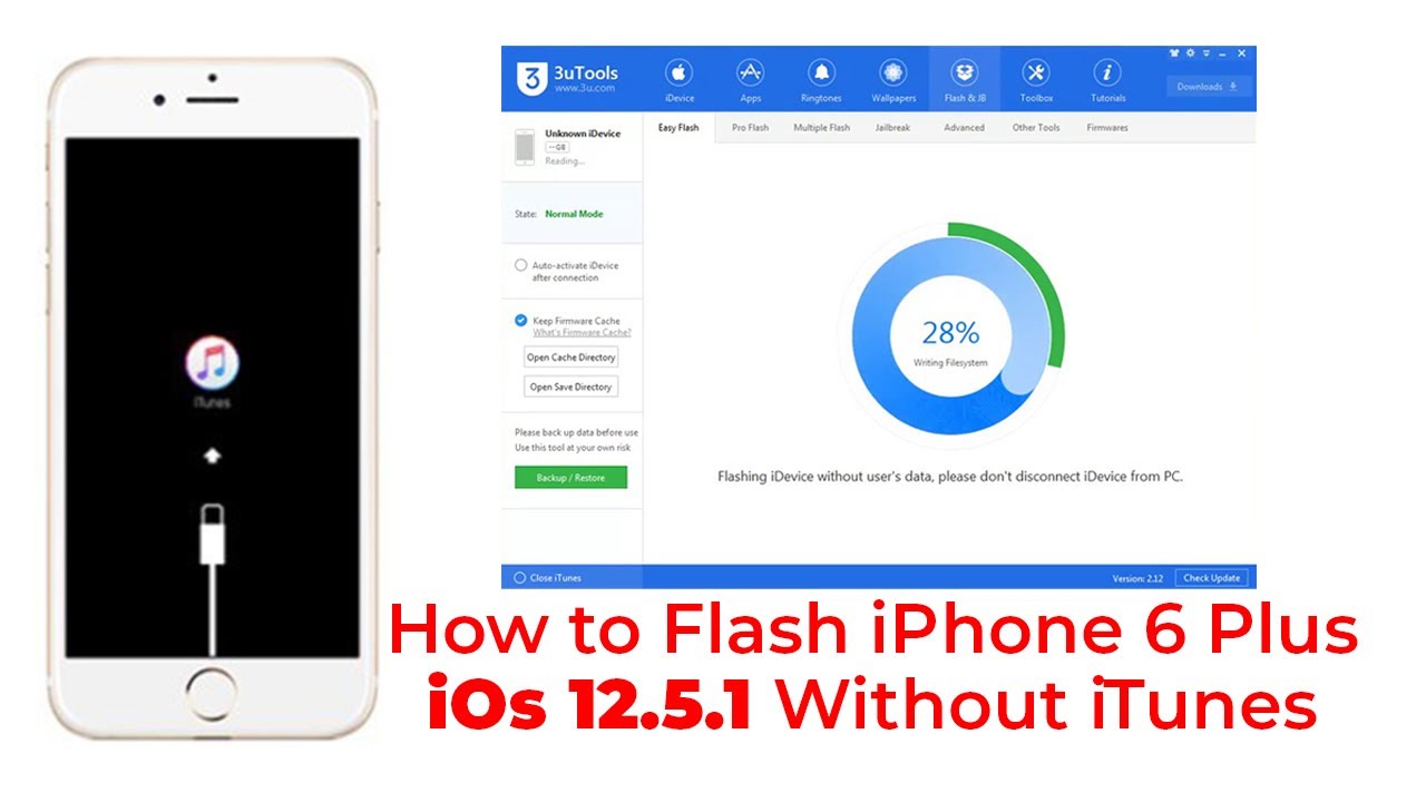 How to Flash iPhone 6 Plus iOS 12.5.1 Without iTunes Fix 4013 Errors ...