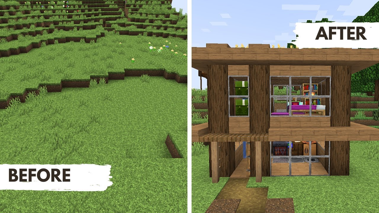 ⚒️ Minecraft | How To Build a Small survival wooden house - YouTube