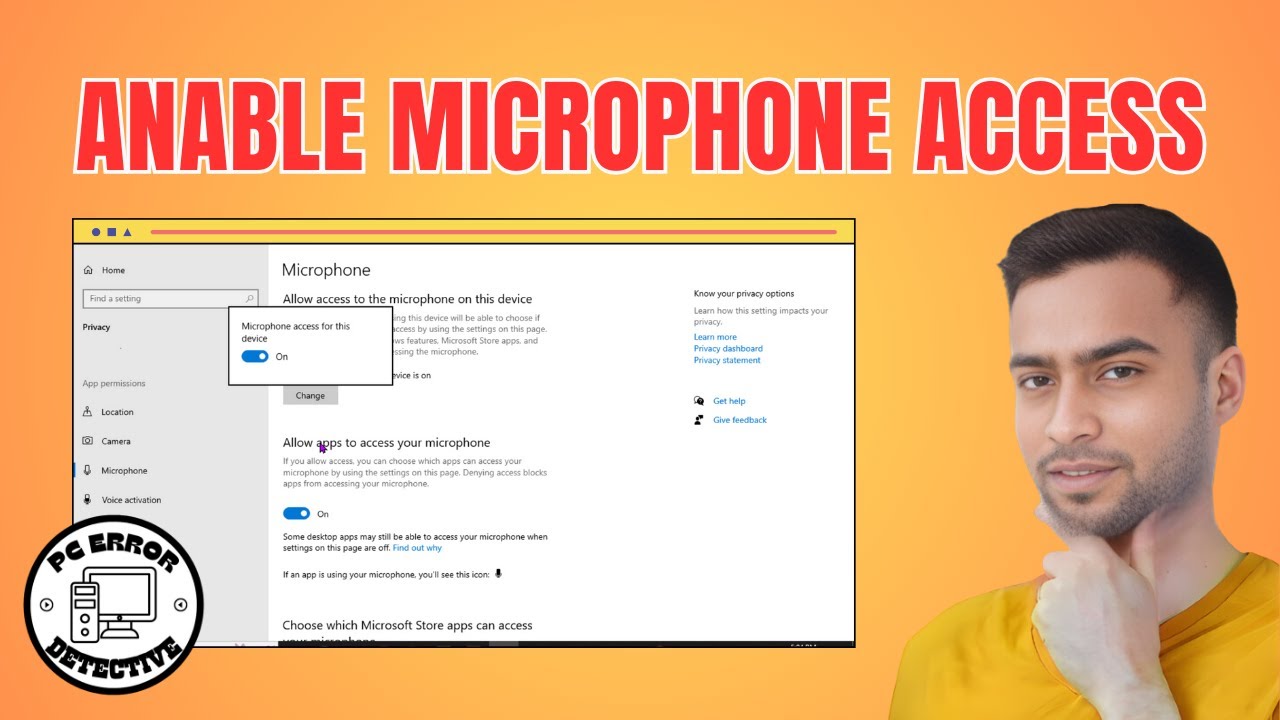 How to Enable Microphone Access on Windows 10 - YouTube