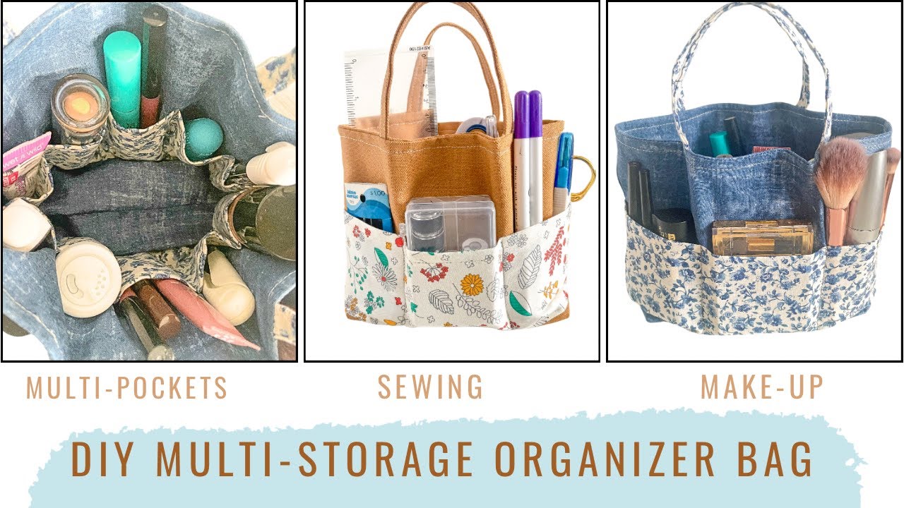 DIY Multi-Pocket Storage Organizer Handbag, How to make - YouTube