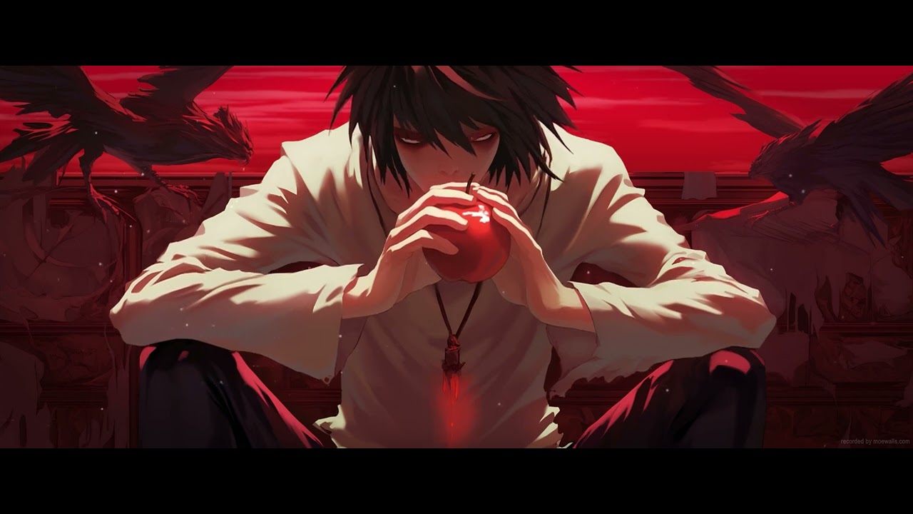 l lawliet red apple death note moewalls com - YouTube