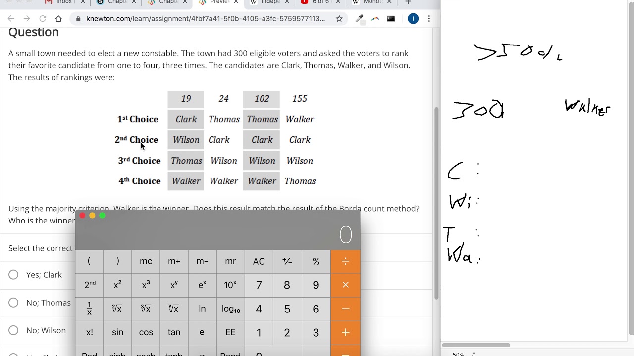 Determine a voting systems fairness using the majority criterion - YouTube