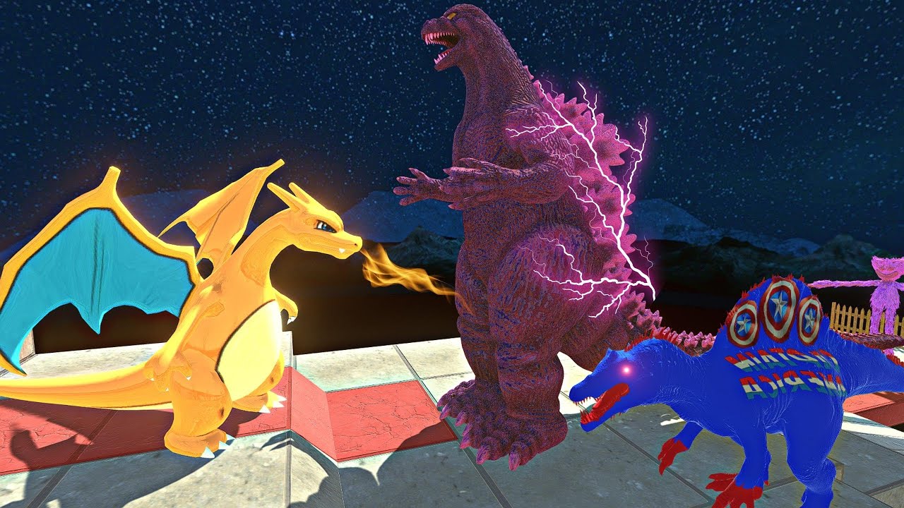 Charmander VS Pikachu Godzilla Detah Run Dinosaurs Fight - YouTube