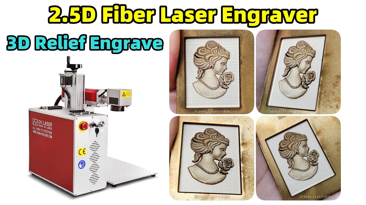 3D Relief Engraving | 2.5D JPT 60w mopa laser marking machine for gold ...