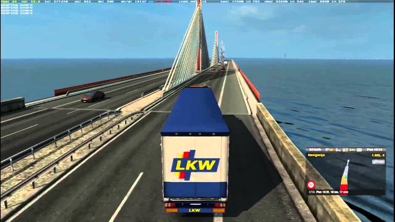 euro trucks simulator 2 Bridge from Calais to Dover and City on Island ...