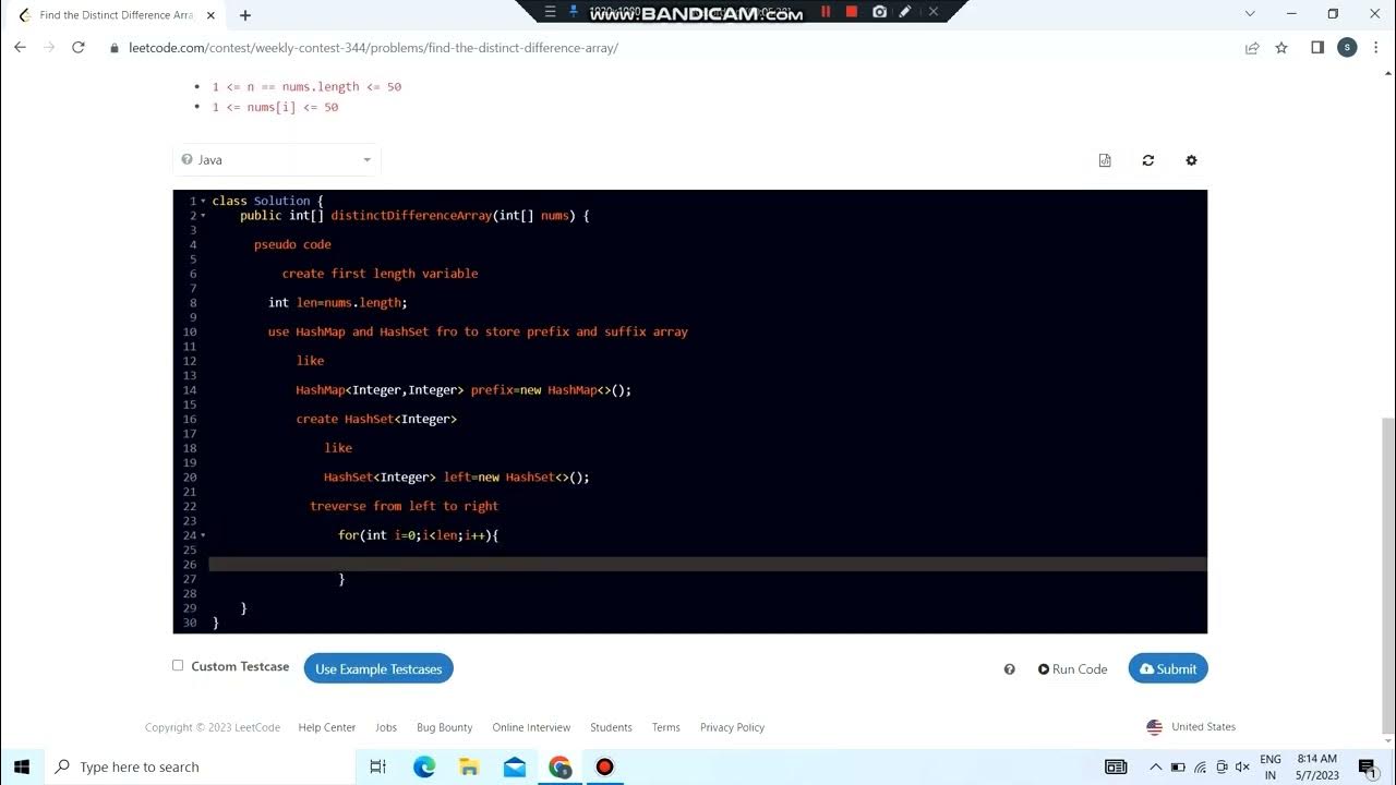 6416. Find the Distinct Difference Array | Leetcode Weekly Contest 344 ...