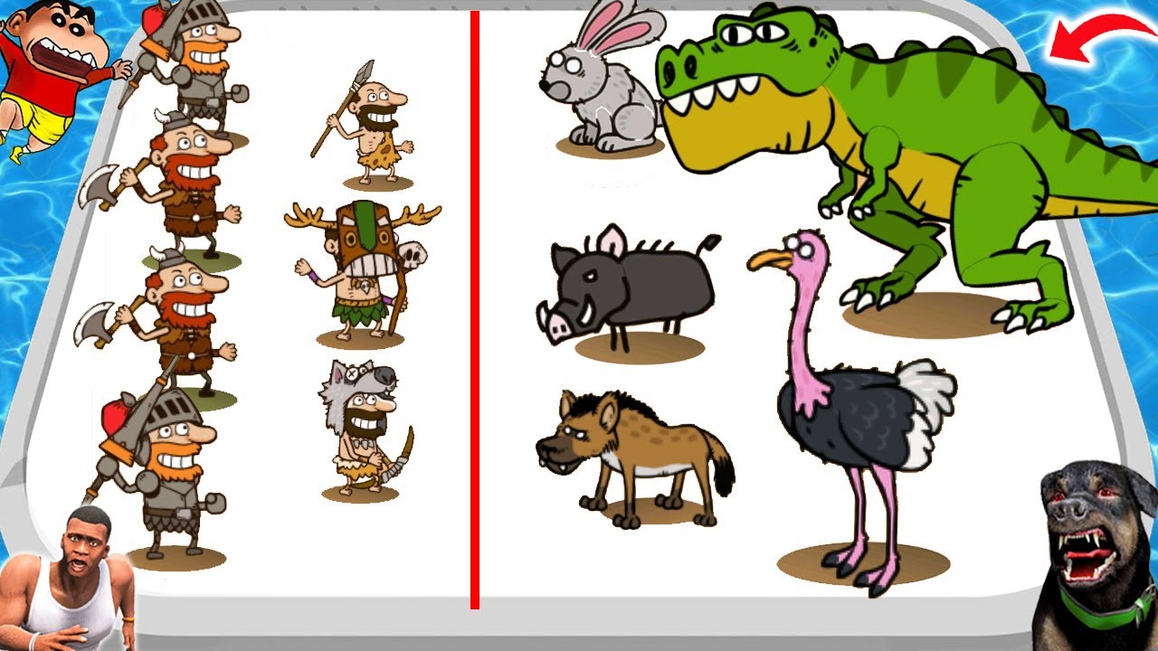 SHINCHAN MERGE ANIMALS AND FIGHT WITH FRANKLIN & CHOP ANIMAL ARMY ...