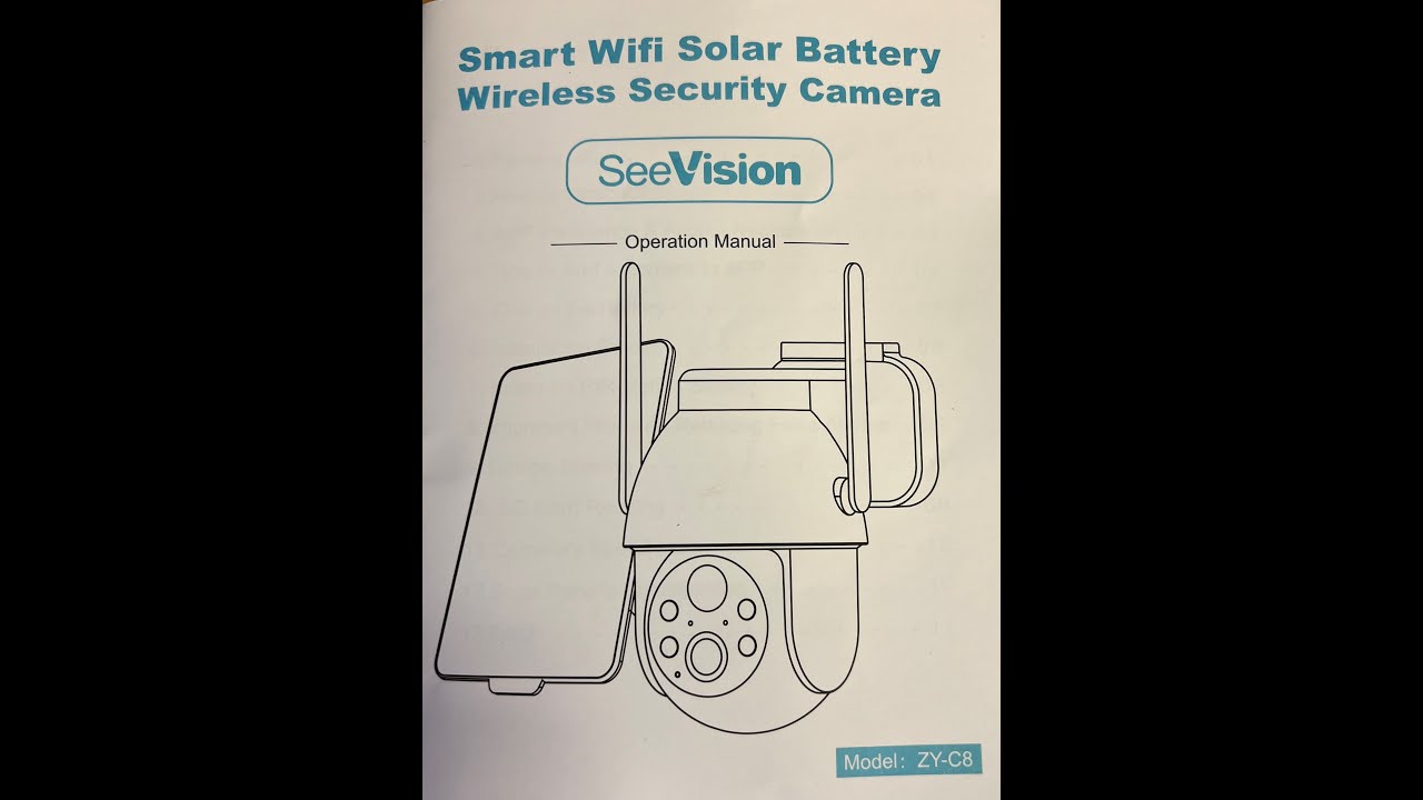 SeeVision Smart Wifi Solar Battery Wireless Security Camera Model ZY-C8 ...