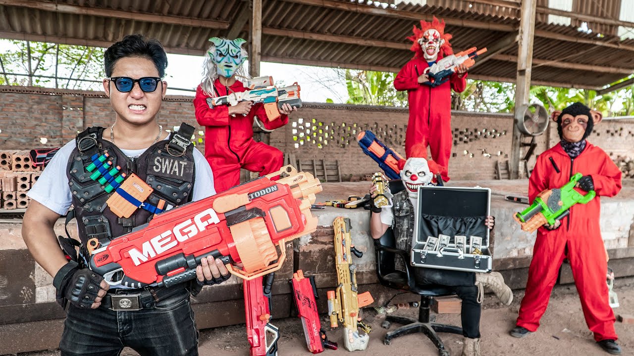 LTT Films : Captain S.E.A.L X Nerf Guns Fight Crime Group ROCKET Mask ...
