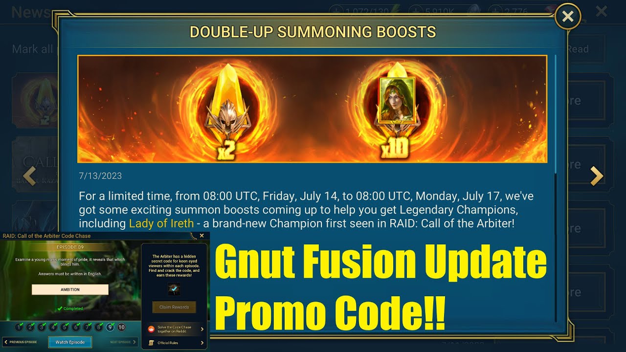 PROMO CODE!! Gnut Fusion Progress, Fire Knight and more!! - YouTube