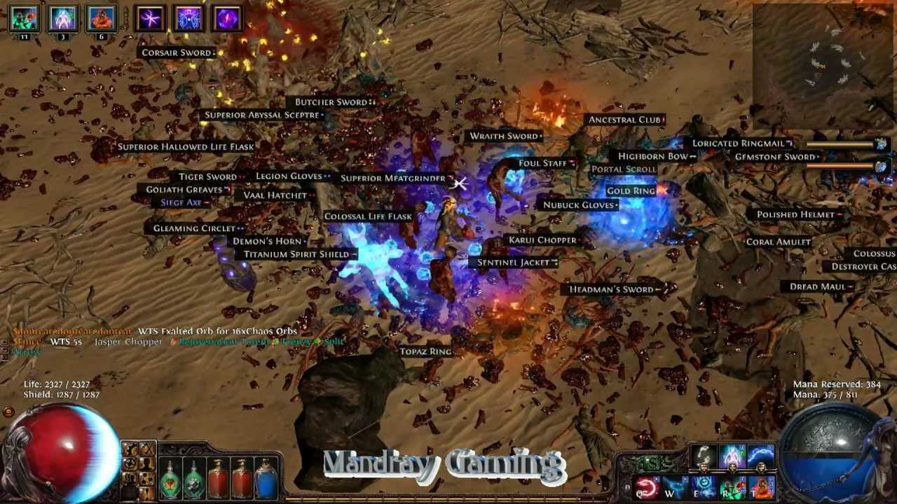 Summoner Witch, Dunes Map 48% Quantity Solo Path of Exile part 1 - YouTube