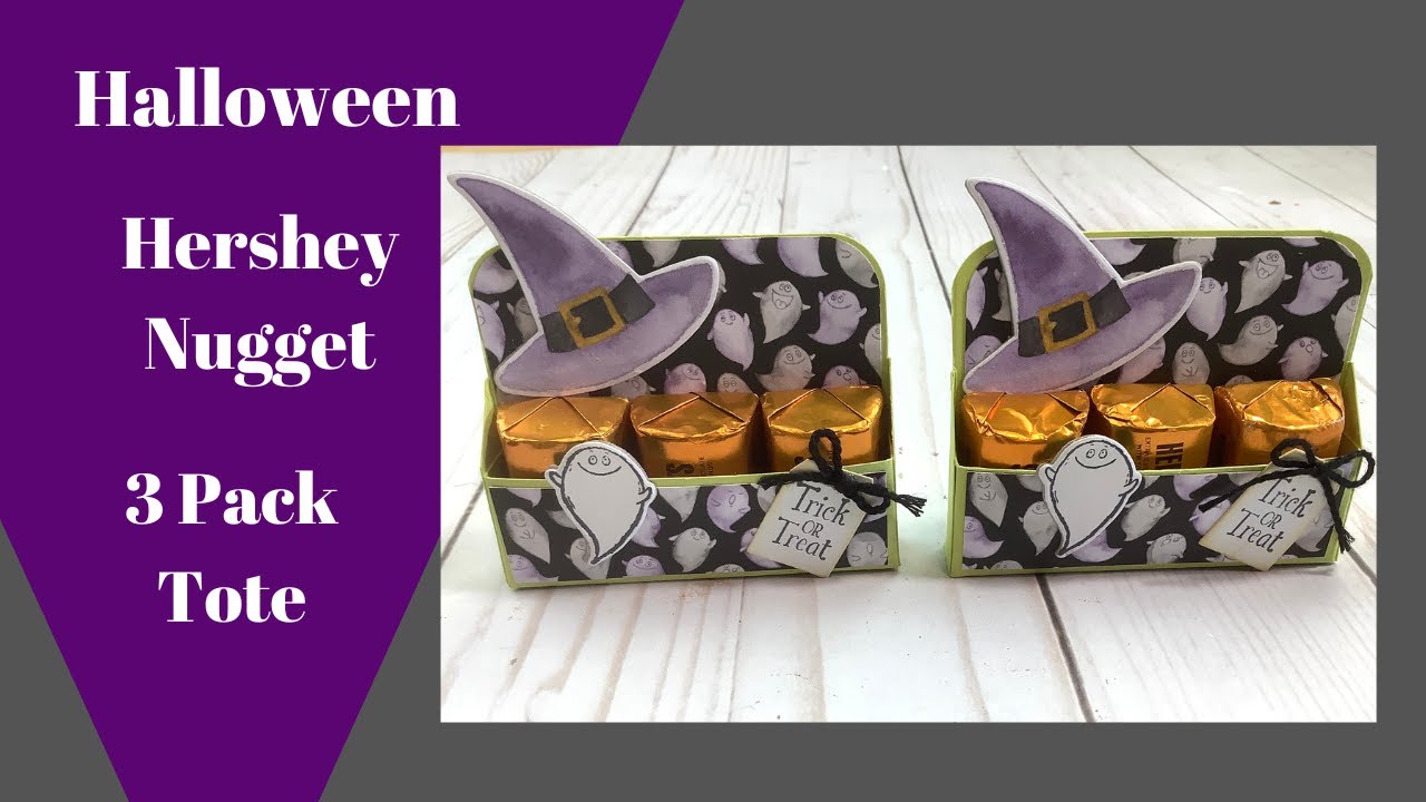 Diy Halloween Hershey Nugget 3 pack Tote/Treat Box Tutorial - YouTube