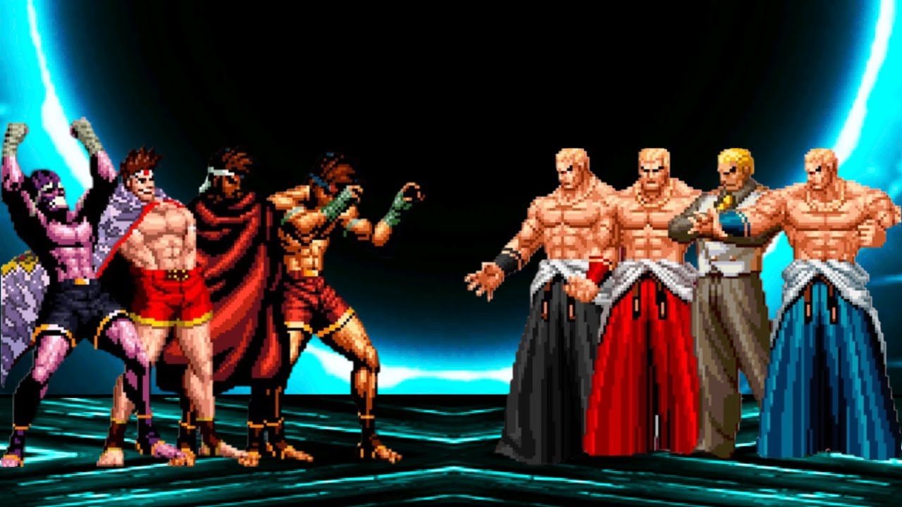 [KOF Mugen] Joe Higashi Team vs Geese Howard Team - YouTube