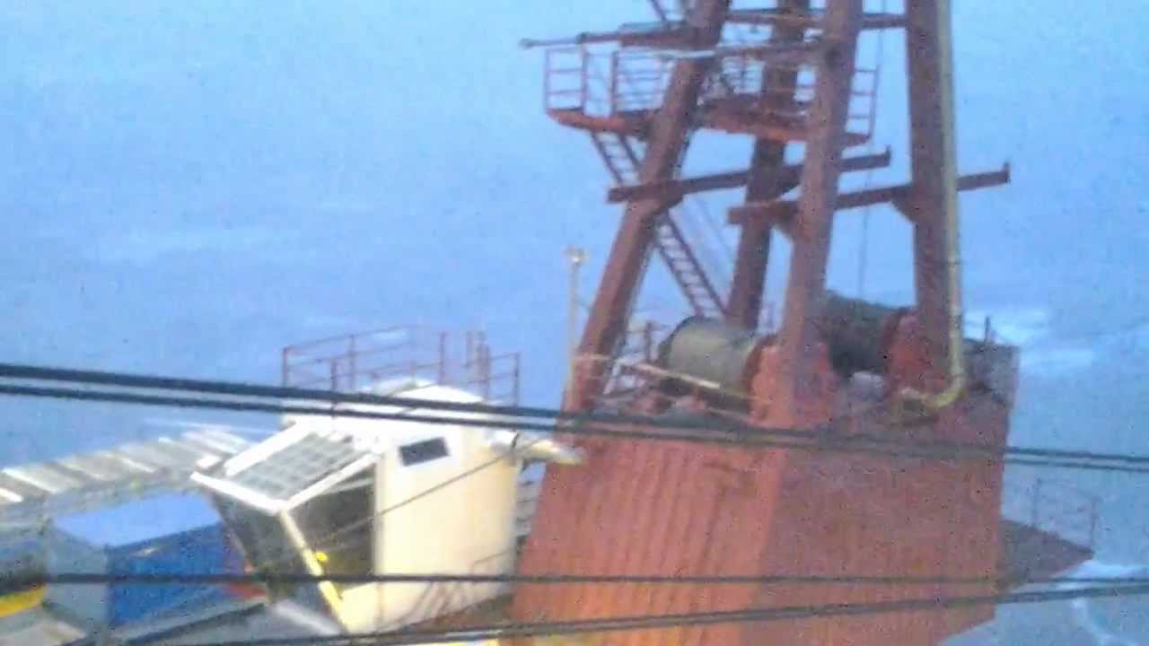 Strong gale at Sleipner field - YouTube