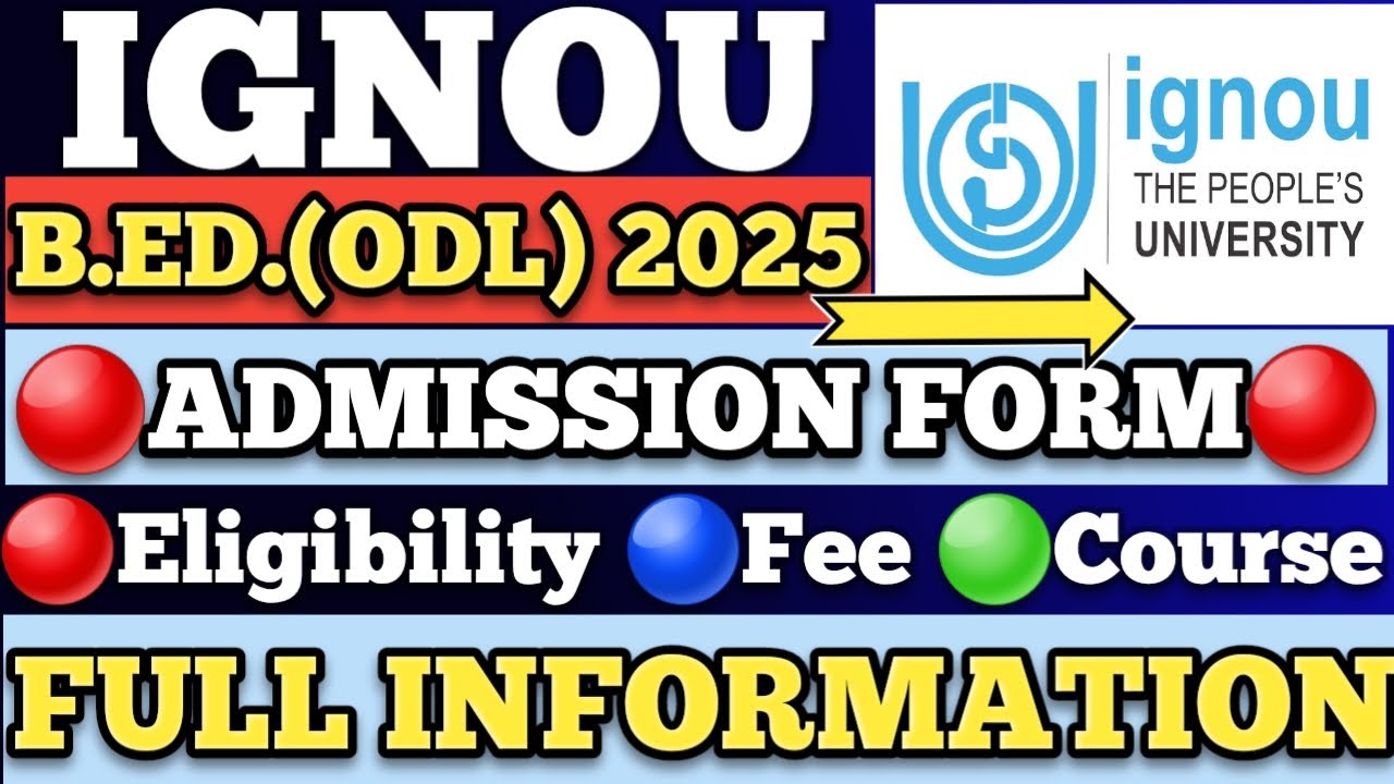IGNOU B.Ed.(ODL) Entrance Exam | Ignou B.ed. Admission form 2025 | # ...
