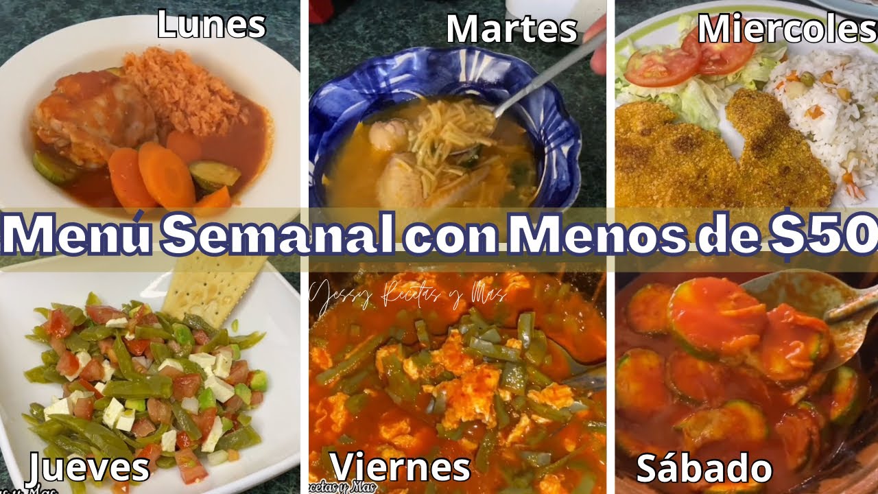 MENÚ SEMANAL ECONÓMICO CON $50 PESOS: 6 Recetas ¿Así o más fácil? #like ...