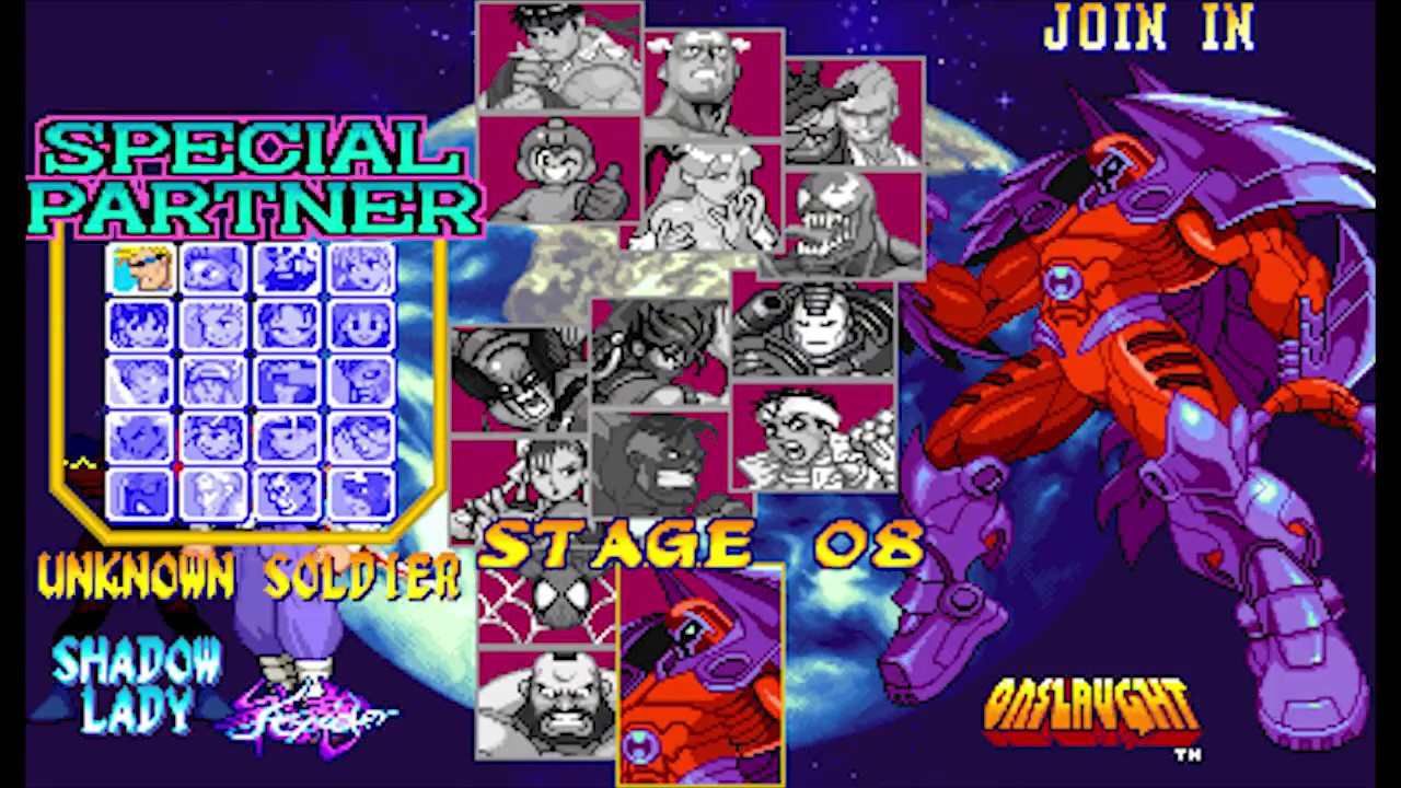 Marvel vs Capcom 1 ( Arcade ) - Shadow Lady / Strider Hiryu Playthrough ...