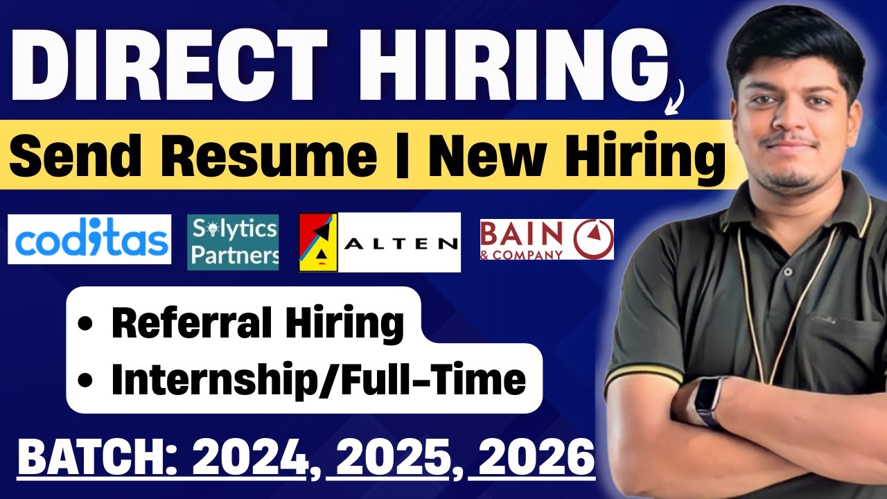 🔥Finally Coditas, Alten Off Campus Drive 2024, 2025, 2026 BATCH | Direct Hiring | Salary: 4.5 ...