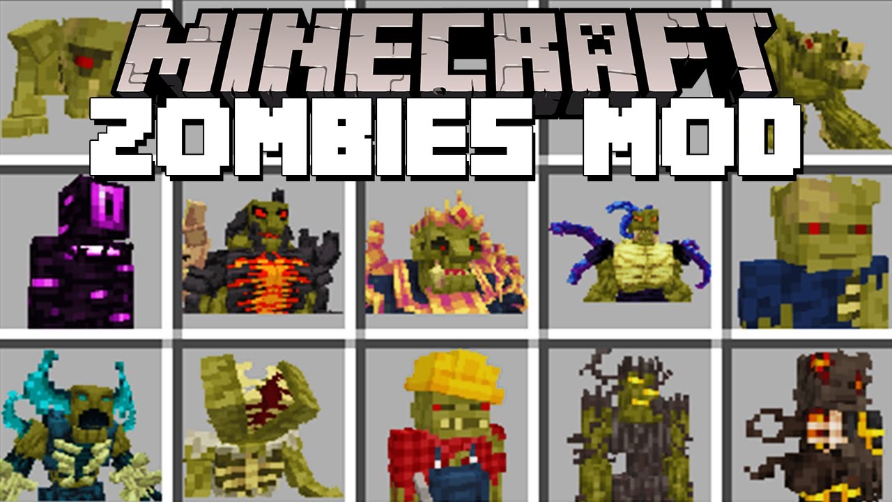 Minecraft ZOMBIE MOD / MORE ZOMBIES MOBS MOD! (Minecraft Mods) - YouTube