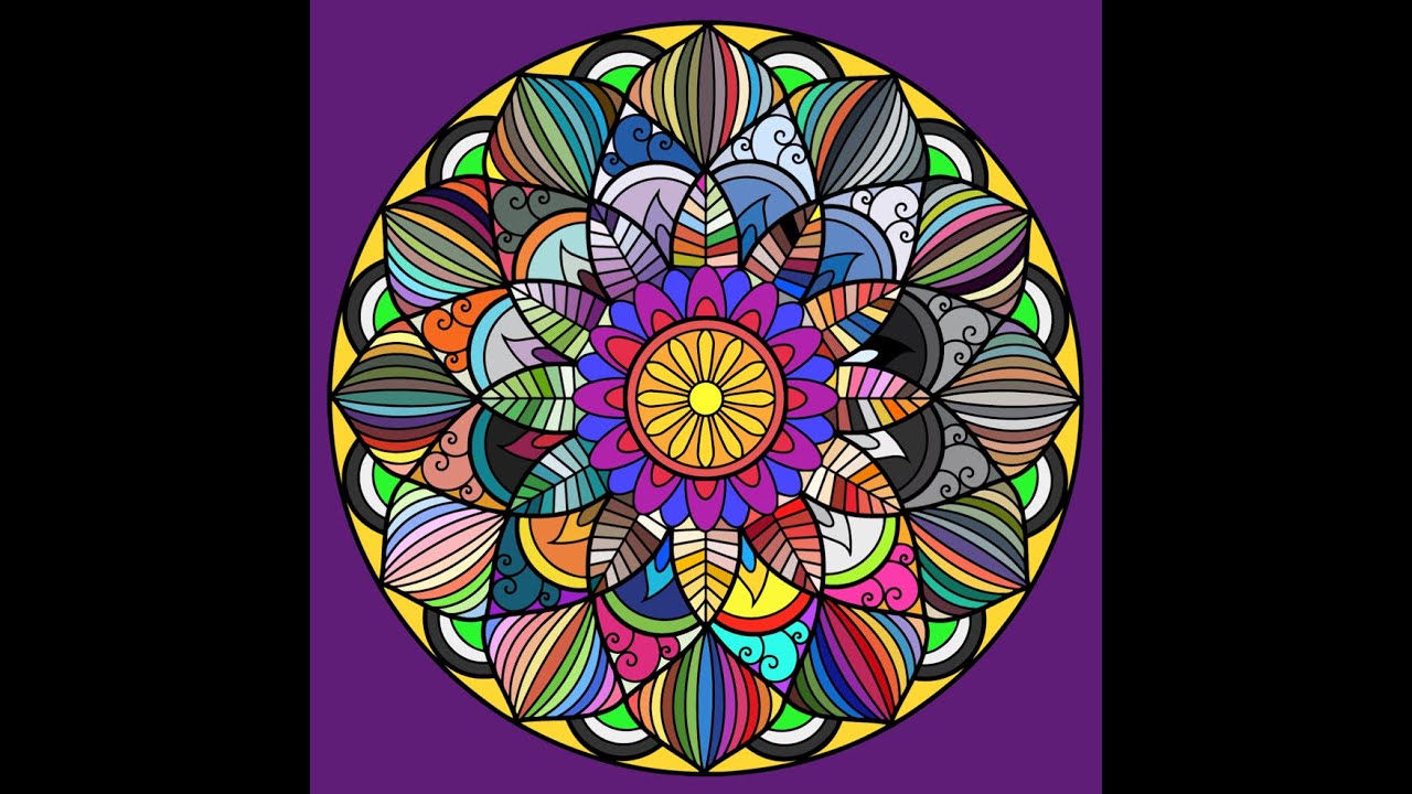 Coloring Book for Adults Colorful Sounds Of Mandala - YouTube