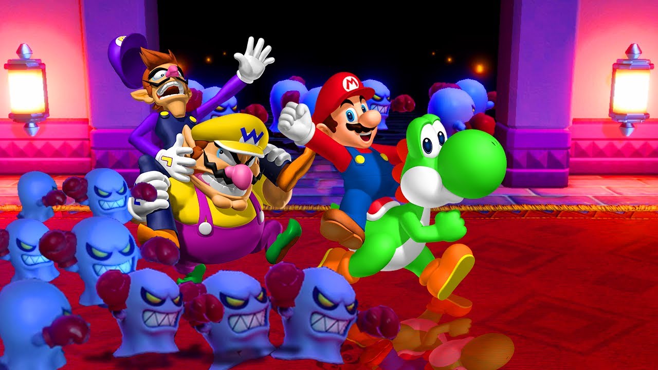 Super Mario Party Minigames - Mario & Yoshi vs Waluigi & Wario - YouTube