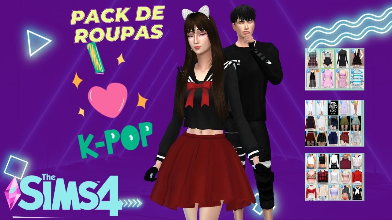PACK DE ROUPA KPOP | THE SIMS 4 | CC DOWNLOD 💜 - YouTube