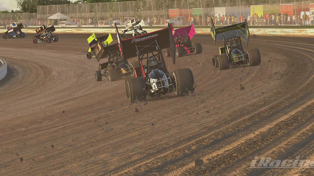 iRacing Official 30 Lap Feature Race 360 Winged Sprint Cars Corner Cam ...
