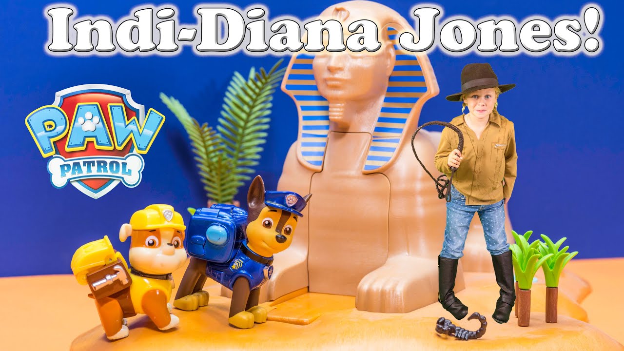 PAW PATROL Indi Diana Jones Treasure The Assistant Toys Video Parody ...