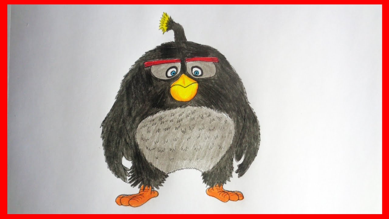 How to draw Bomb, Angry Birds THE MOVIE 2016 - YouTube
