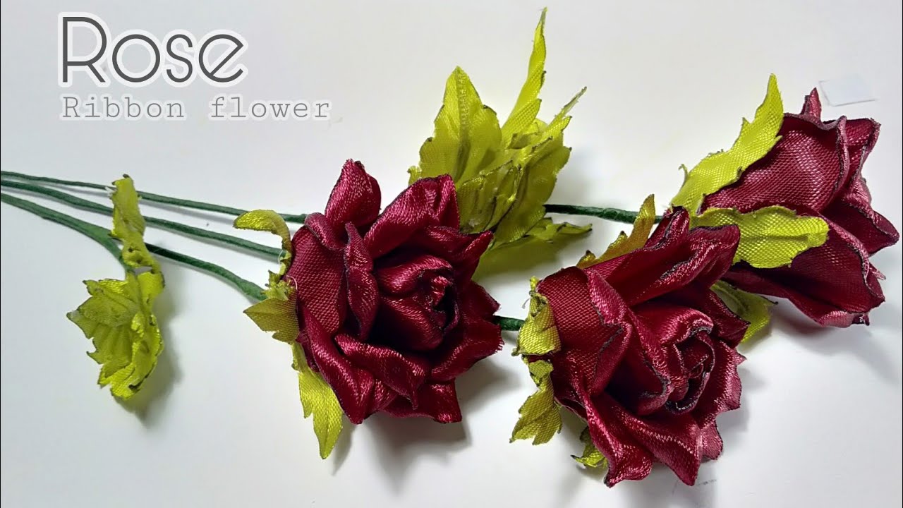 DIY | how to make satin ribbon flower rose easy - YouTube
