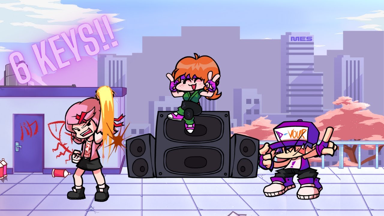 Friday Night Funkin' Doki Doki Takeover DSides Natsuki 6 Keys Recharts ...