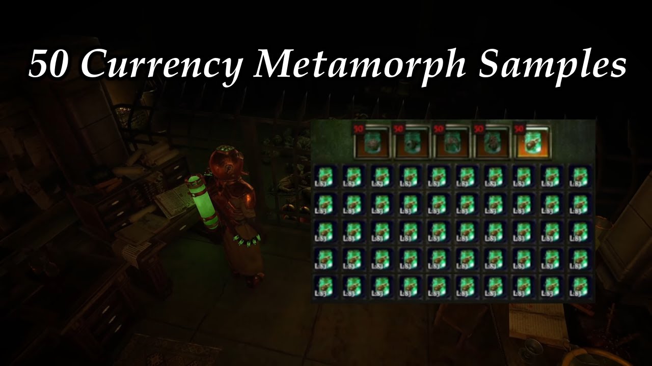 Path Of Exile | 3.22 | 50 Currency Metamorph Samples - YouTube