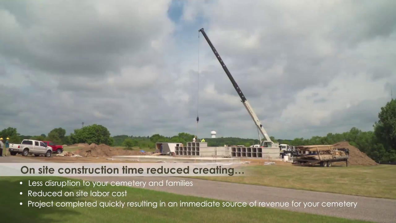Chapel Mausoleum Pre-Cast Crypt & Niche Installation - YouTube