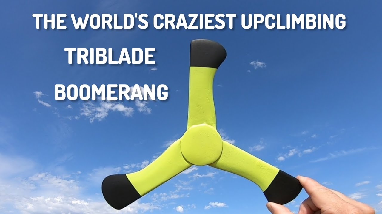 The world's craziest upclimbing triblade boomerang 🪃 #boomerang #diy ...