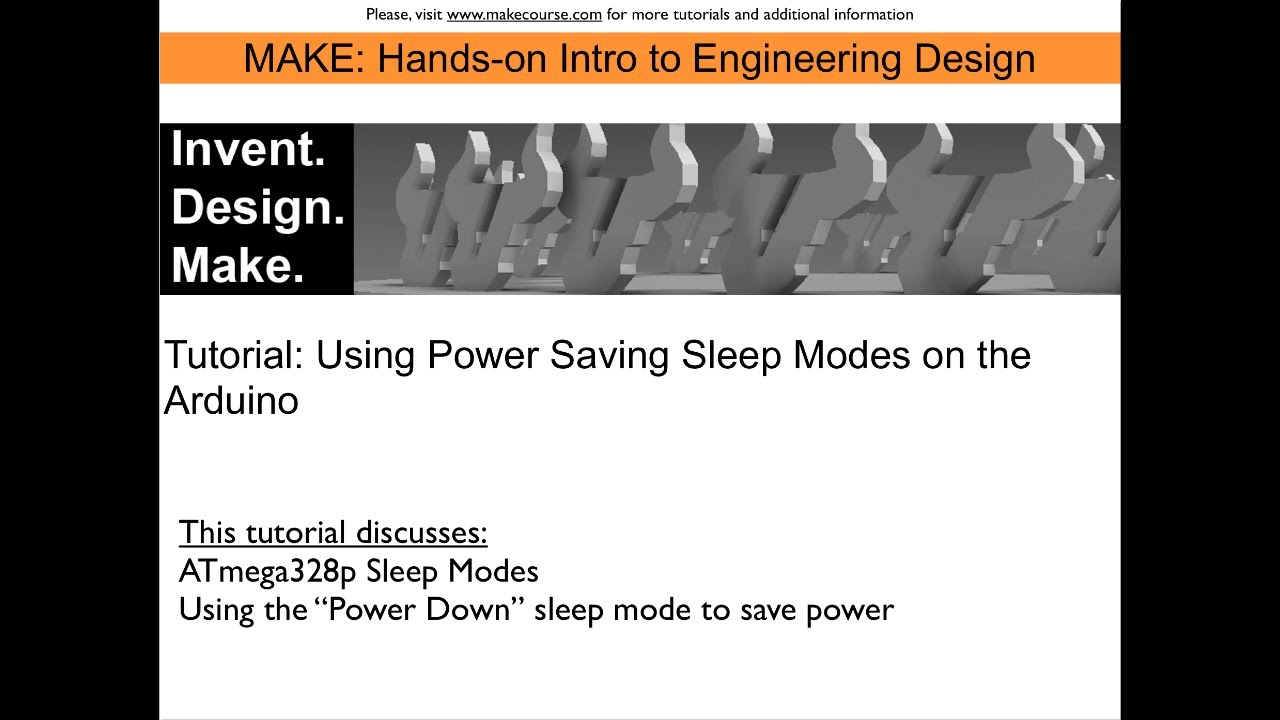 Tutorial Using Power Saving Sleep Modes On The Arduino Youtube 4127