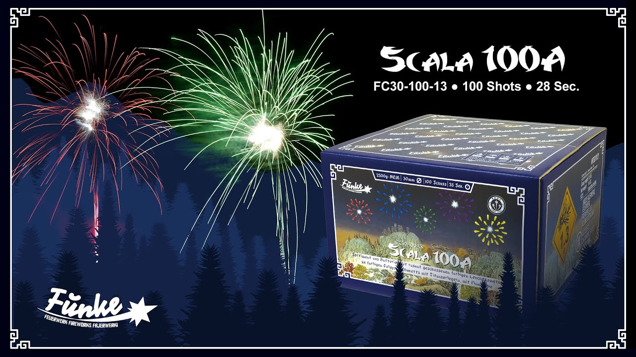 "Scala 100-A" - 100sh 30mm Color Dahlias with Titanium Burst [Batch ...