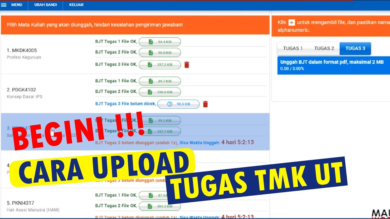 Cara Upload Tugas TMK UT - BJT_Tugas - YouTube
