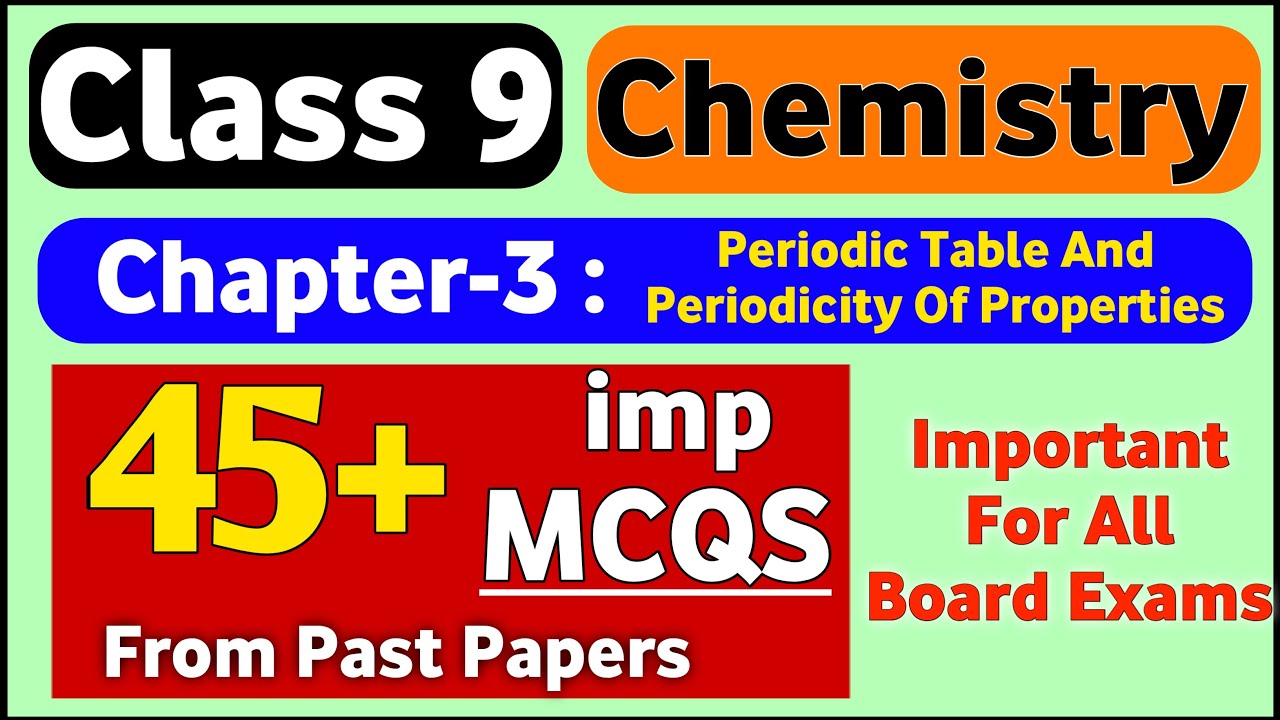 Class 9 Chemistry Chapter 3 Mcqs | Periodic Table And Periodicity Mcqs ...