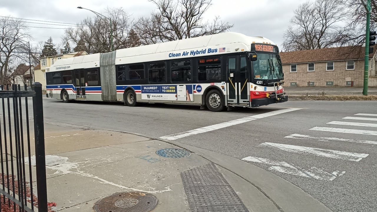 CTA 2012 New Flyer DE60LFR 4301 On Rt J14 Jeffery Jump - YouTube