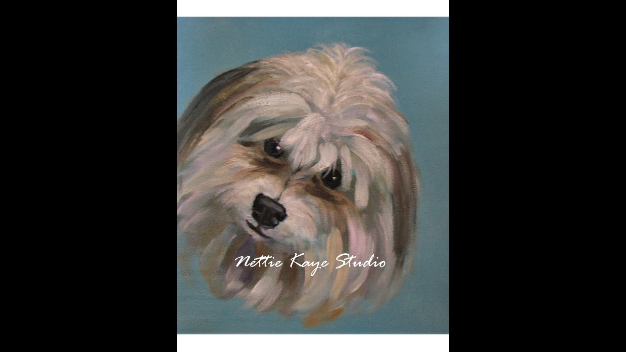 Let's Paint Coco Cheveau! Painting a white dog in oil on canvas - YouTube