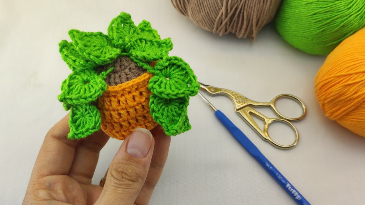 Crafting eye_catching Home Decor: Crochet ornaments and knitted pots ...