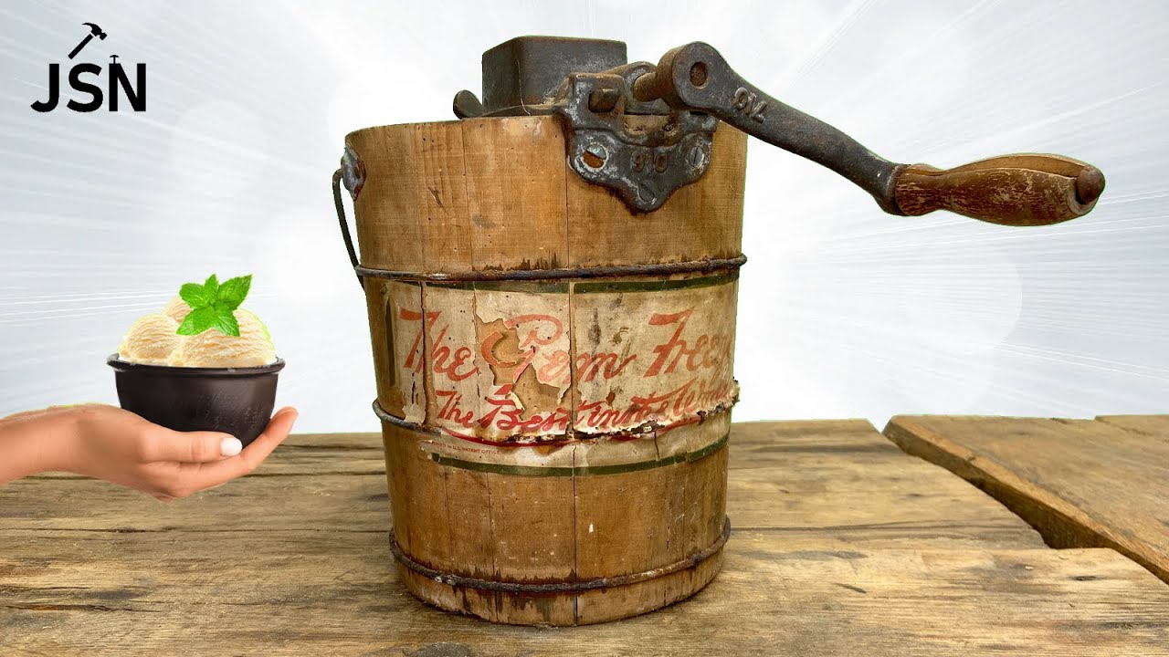 1920 Rusty Ice Cream Maker Restoration - YouTube